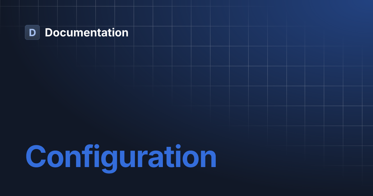 Configuration | Documentation