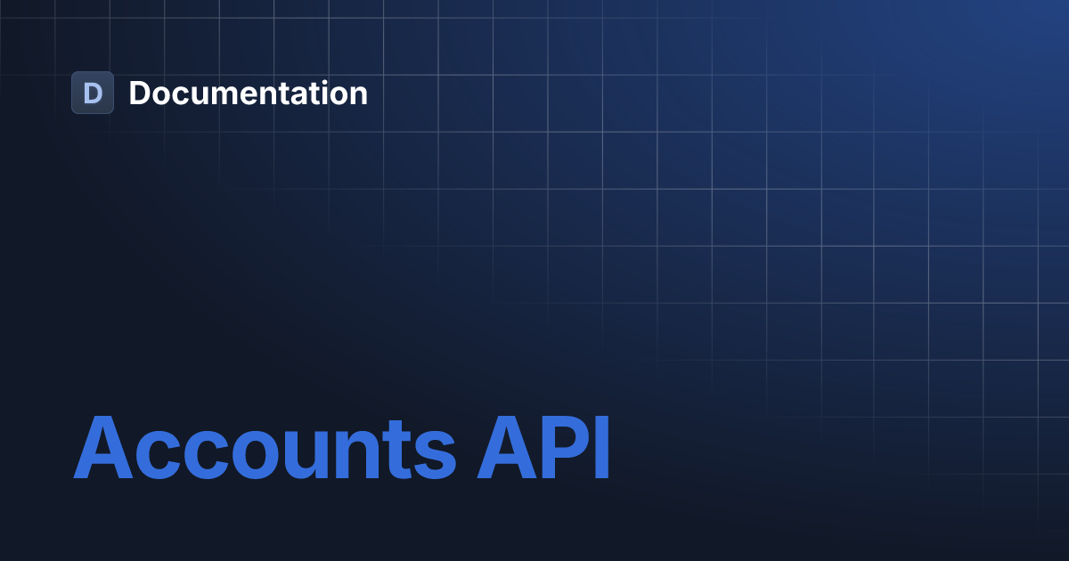 Accounts API | Documentation