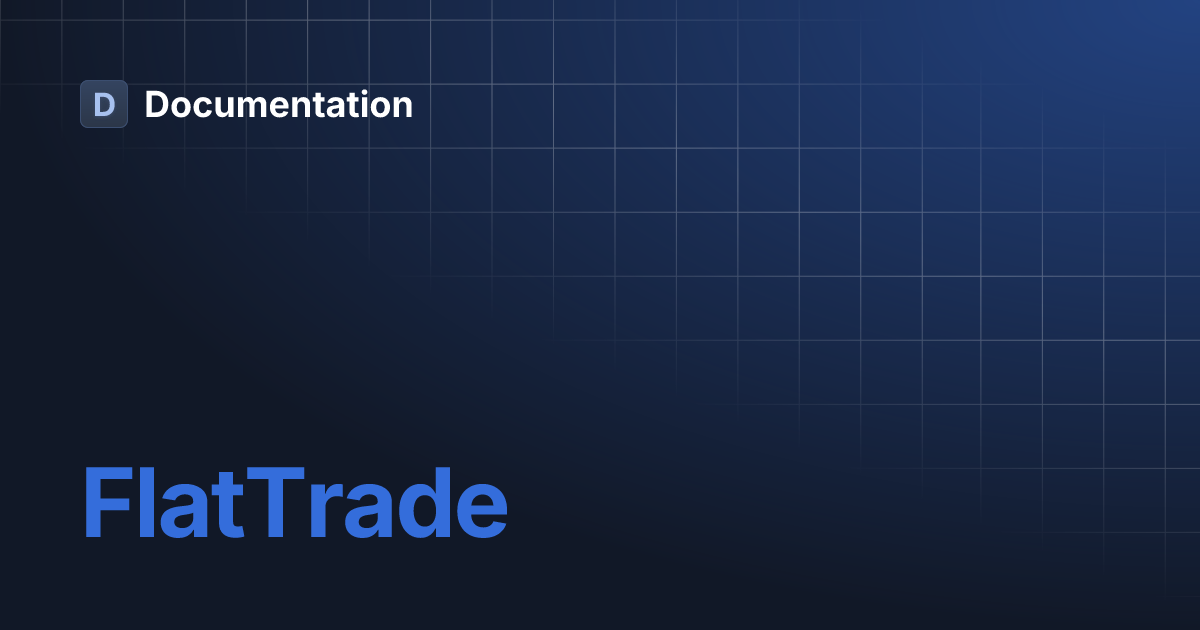 FlatTrade | Documentation