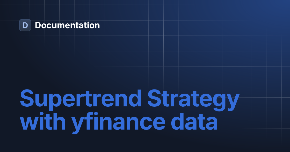 Supertrend Strategy with yfinance data | Documentation