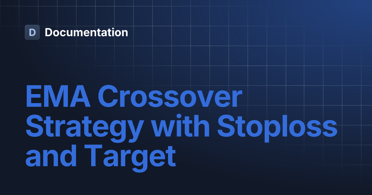 EMA Crossover Strategy with Stoploss and Target | Documentation