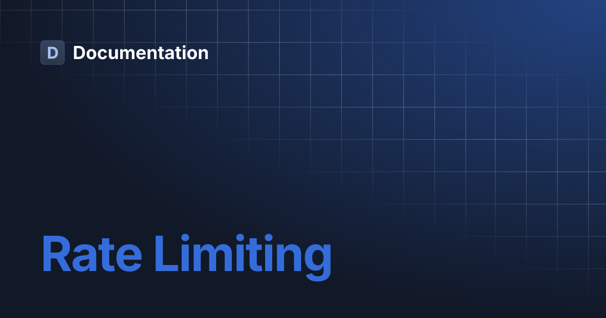 Rate Limiting | Documentation